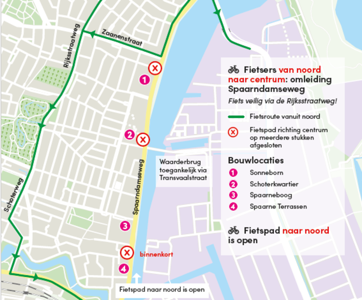 Fietspad Spaarndamseweg anderhalf jaar afgesloten? Dan maar tegen het ...